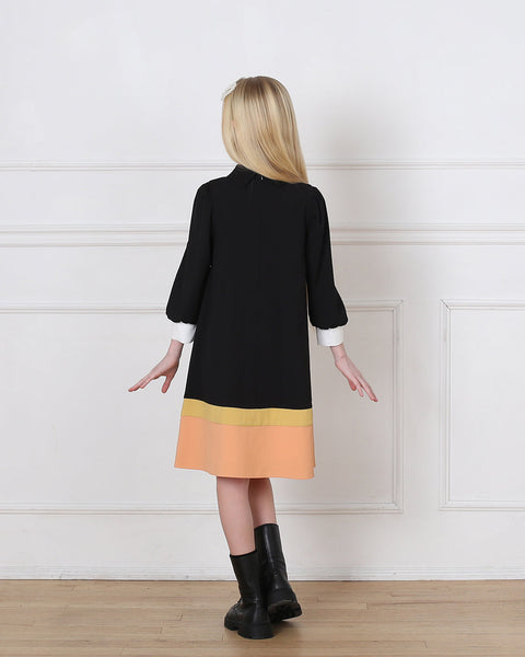 Kayla Dress Blackivoryorangegreen Aisabobo